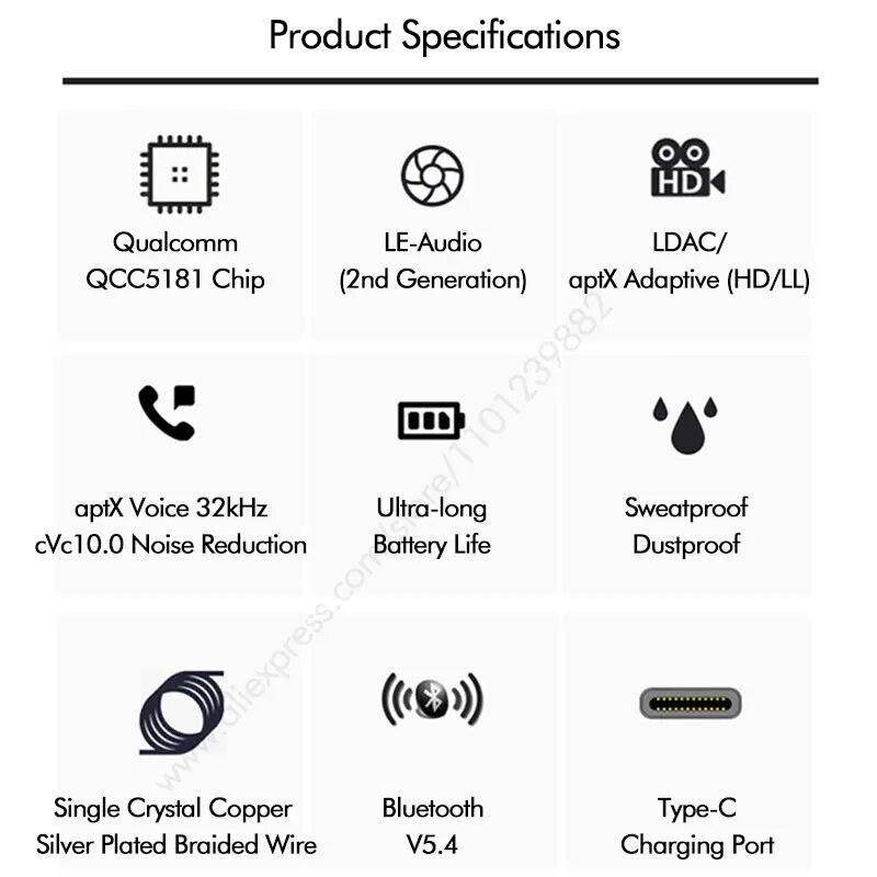 Bluetooth кабель Larky BT-5181PRO 0.78mm 2Pin Convex — фото 1