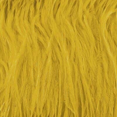 Бахрома для отделки из перьев страуса (1м83см.) ширина-17см. 023 желтый