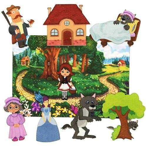 Развивающая игра. Волк и Красная шапочка (фетр)