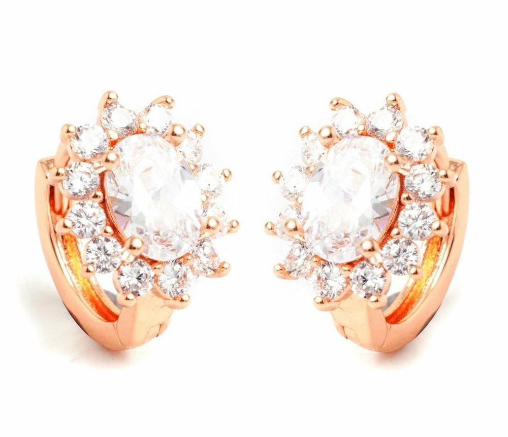 Серьги конго Anikom, искусственный камень, циркон