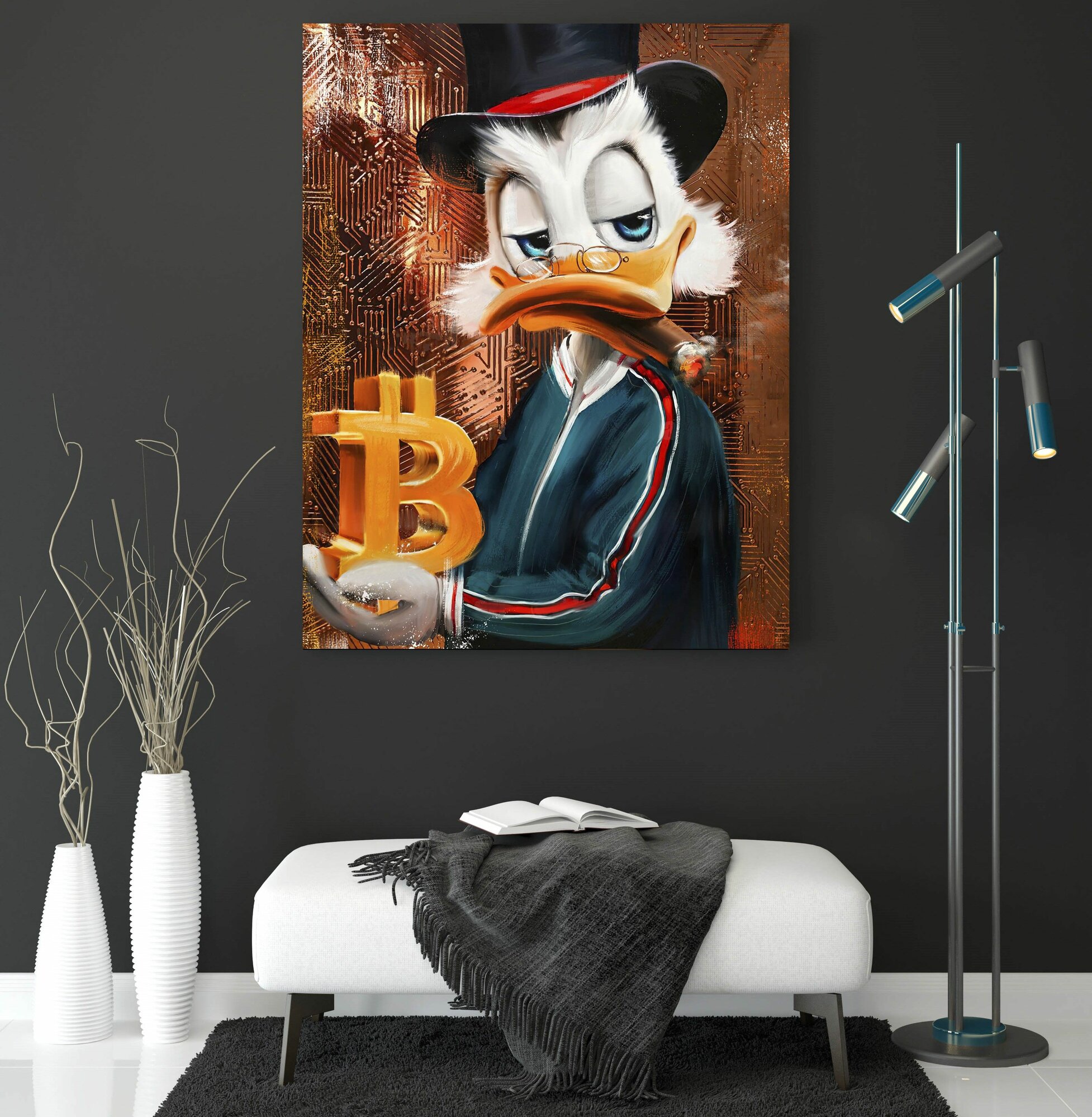 Картина "Скрудж макдак и биткоин" 40*60