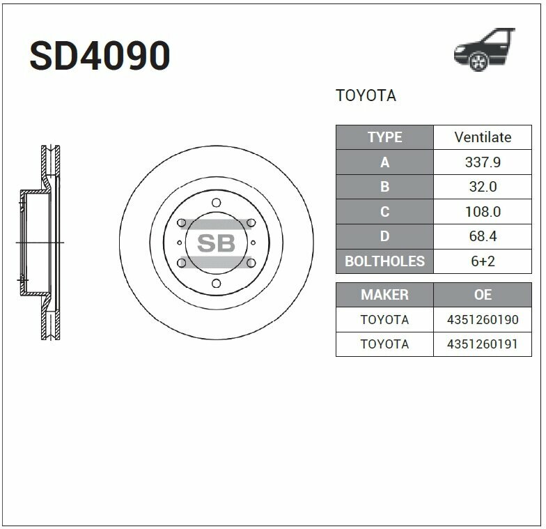 Диск Тормозной SANGSIN SD4090