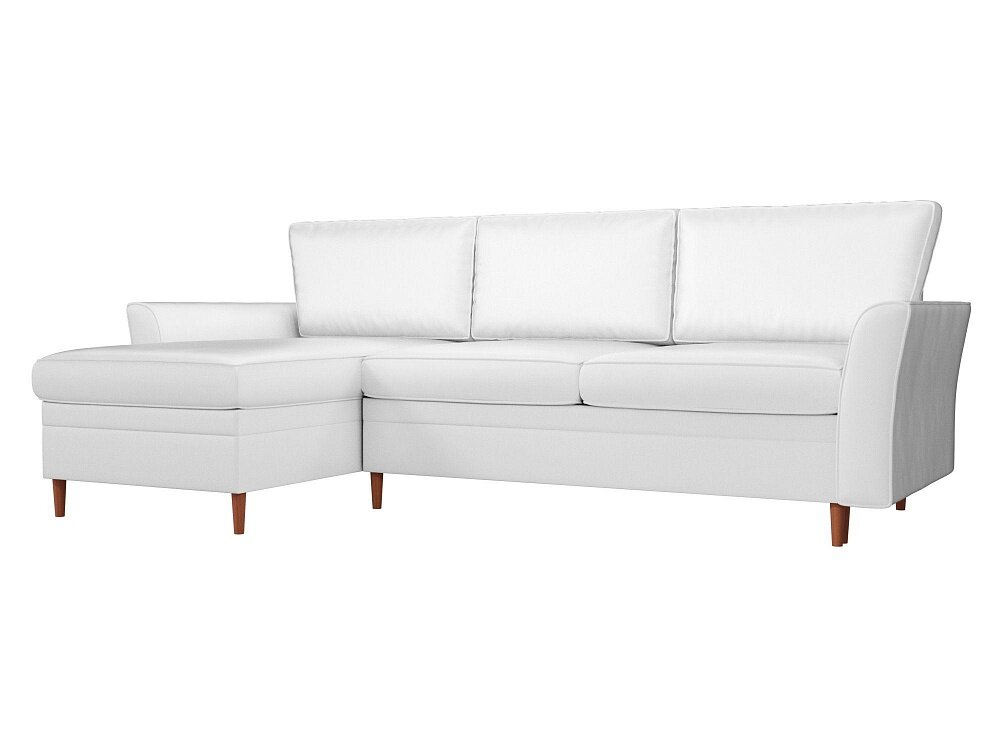 Угловой диван София Белый Экокожа Левый, пантограф (тик-так), 228х150х90 см, с ящиком для белья