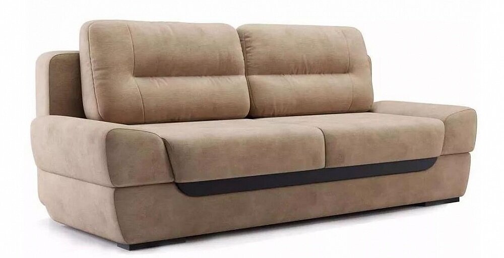 Прямой диван Сохо Бежевый Велюр, еврокнижка, 213х95х77 см, с ящиком для белья