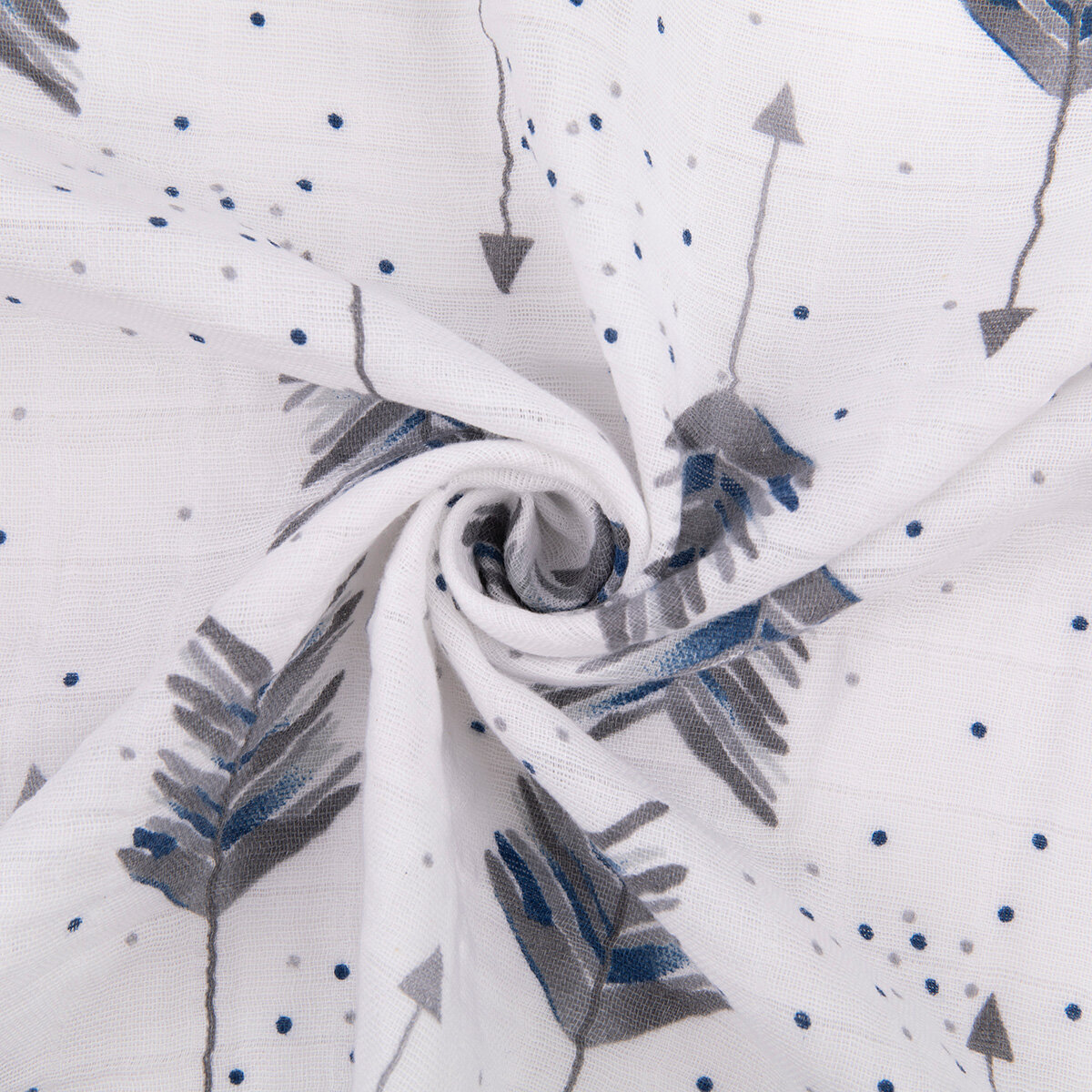 Ткань муслиновая отрез 100x125 см 100% хлопок "PEPPY" EMBRACE, Shannon Fabrics, aim high steel