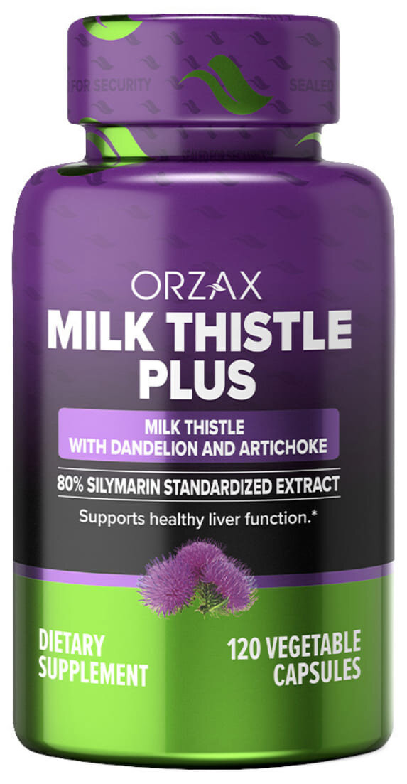 Orzax Milk Thistle Plus, Расторопша плюс 120 капсул