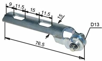 Ролик для лобзика (в сборе, D-колеса 13мм, рама 76,5х15мм, 2 отверстия 11,5х4,8мм)
