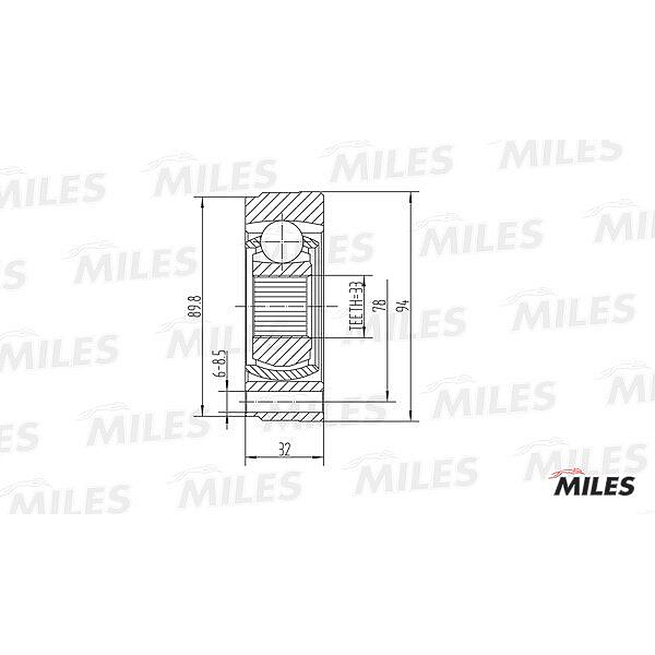 Miles GA10006 (GA10006 / GA10006_MI) шрус Audi (Ауди) 80 / 90 / Skoda (Шкода) / VW Golf (Гольф) i-iv / Passat (Пассат) II-iv 1.3-2.3