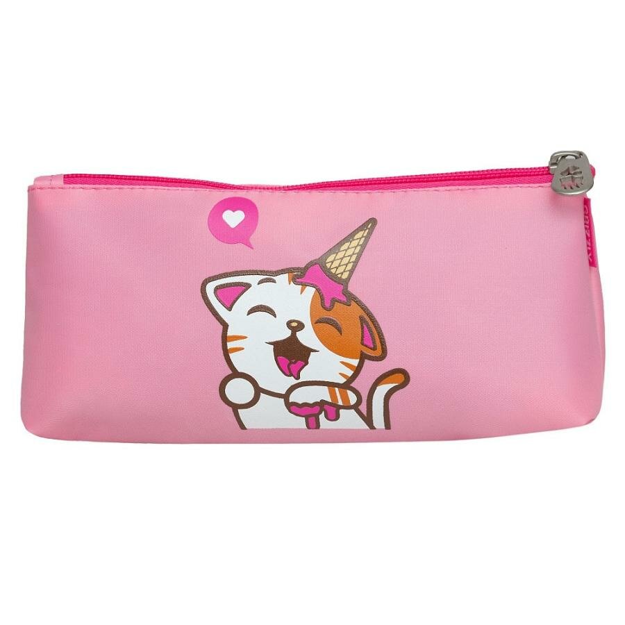 Пенал GRIZZLY с одним отделением , мягкий, для школы, для девочек PL-33-7/2