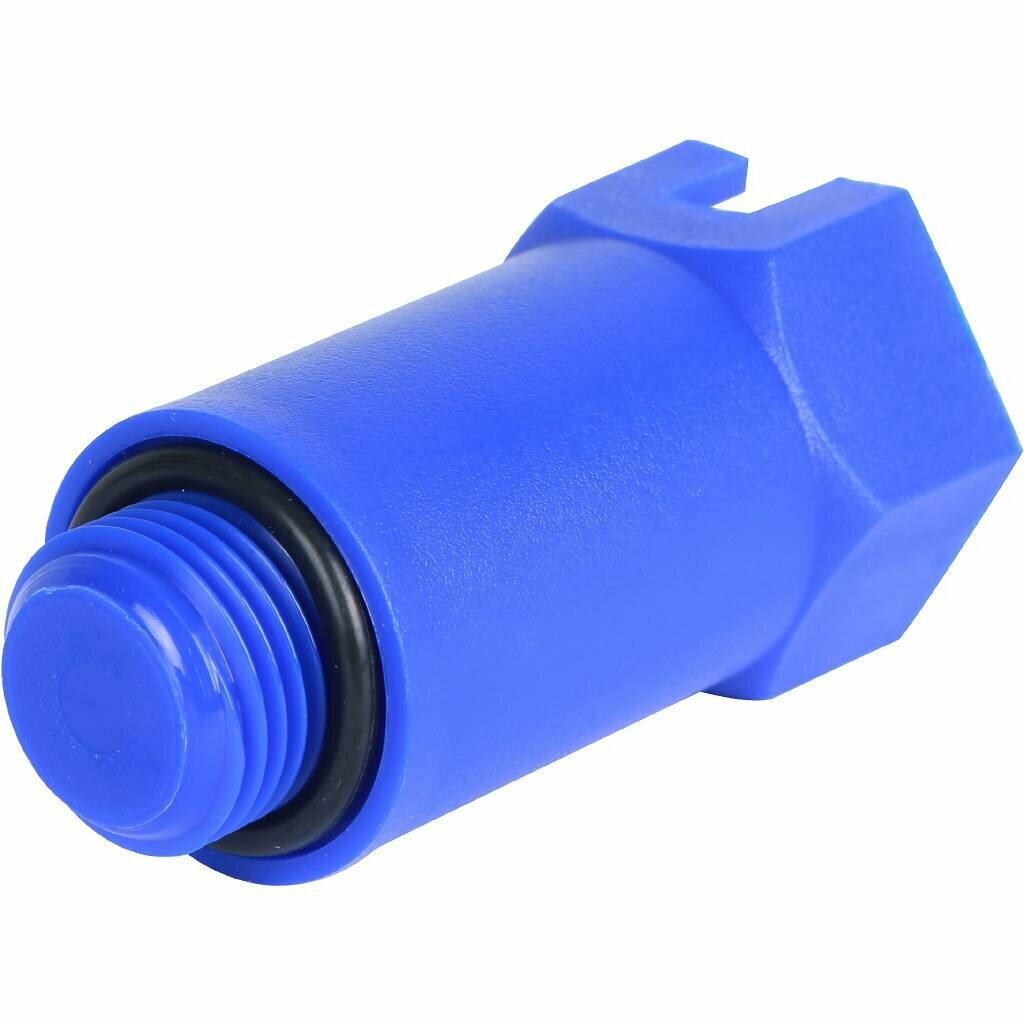 Заглушка монтажная STOUT 1/2" (НР) с прокладкой (синяя)