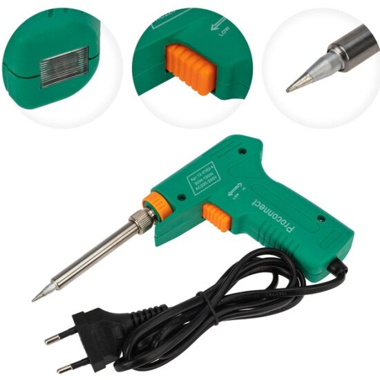 Паяльник-пистолет Proconnect 30/130 Вт импульсный с керамическим нагревателем