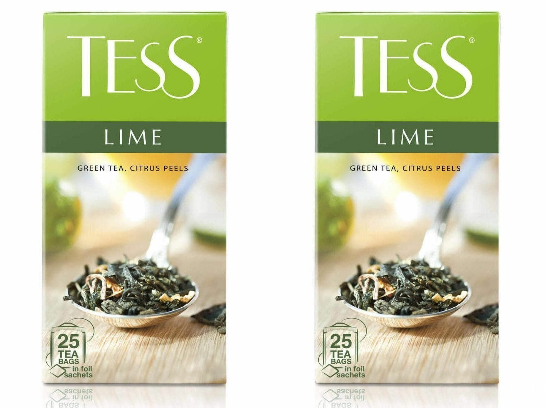 Tess Чай зеленый Lime, 25 пакетиков по 1,5 г, 2 уп