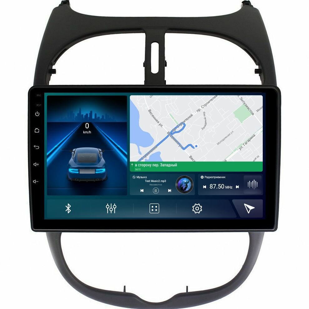 Магнитола CRS-300 Пежо 206 Peugeot 206 1998-2012 с Android 13, 4/32Gb память, 8 ядерный процессор, Carplay, DSP, 4G модем (Sim)