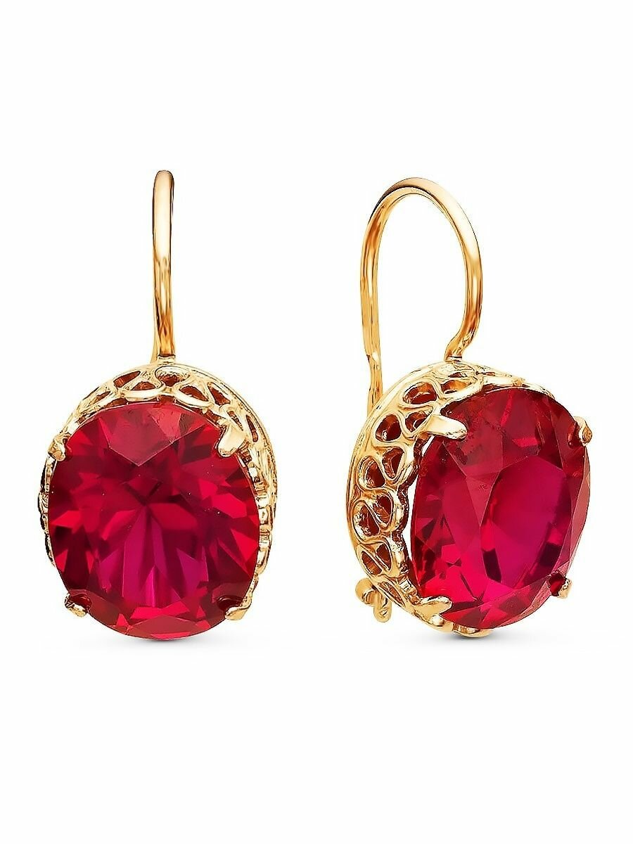 Серьги, серебро, 925 проба, корунд синтетический
