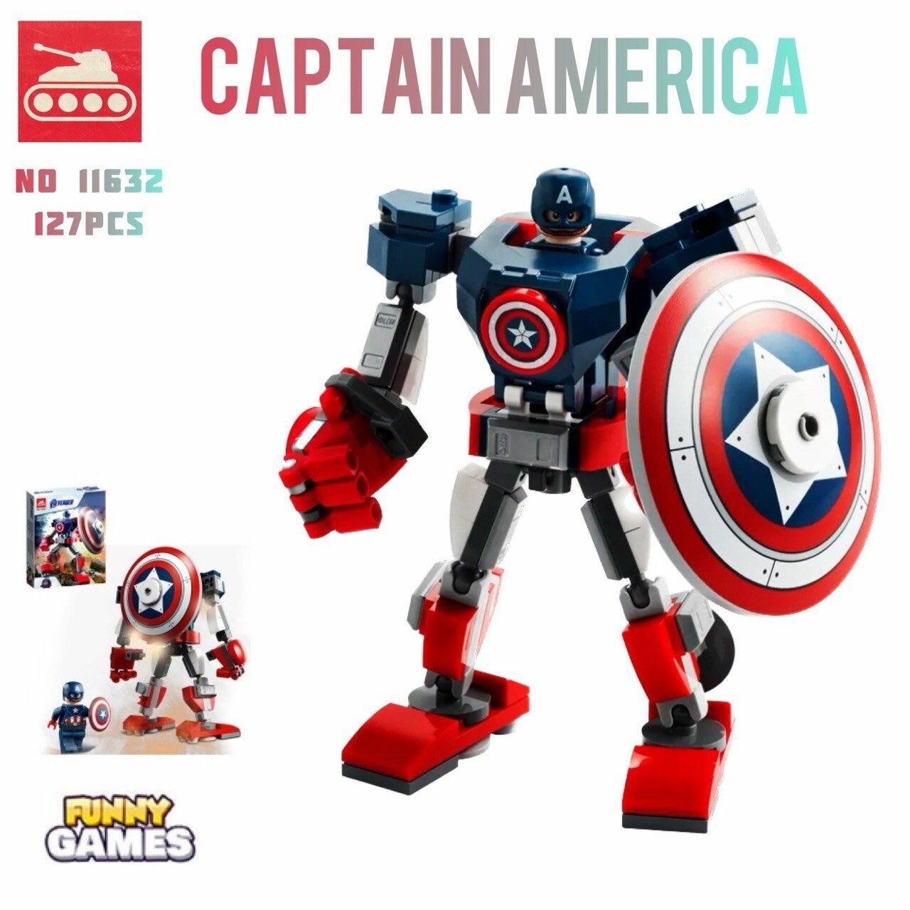 Конструктор Супергерои Капитан Америка: робот №11632 REVENGER, 127 деталей