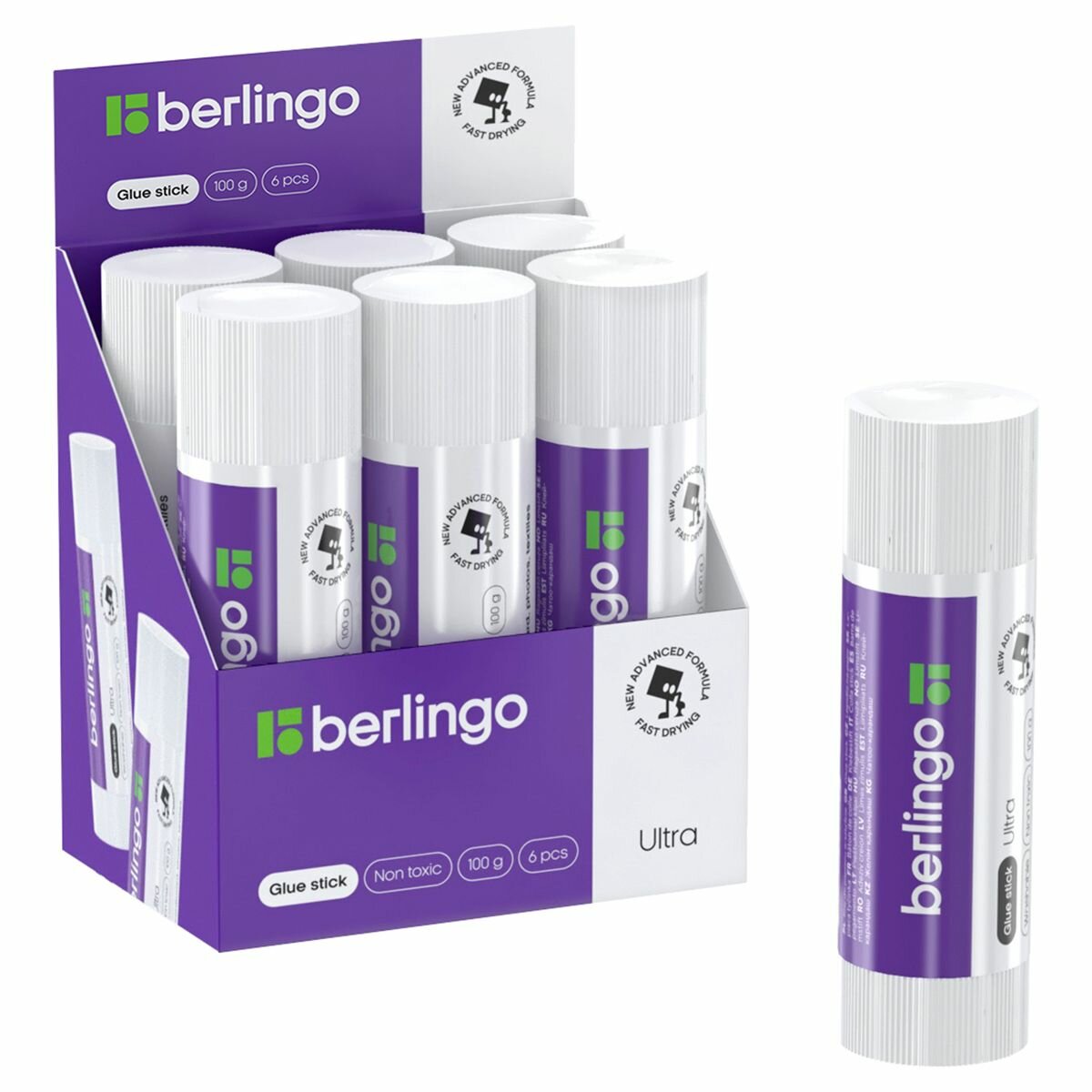 Набор из 6 шт. - Клей-карандаш Berlingo "Ultra", 100 г, ПВП