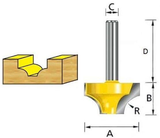 Фреза пазовая фасонная каплевидная 6R 23 x 1З х 8 х 32 х 2Т Makita, D-10992