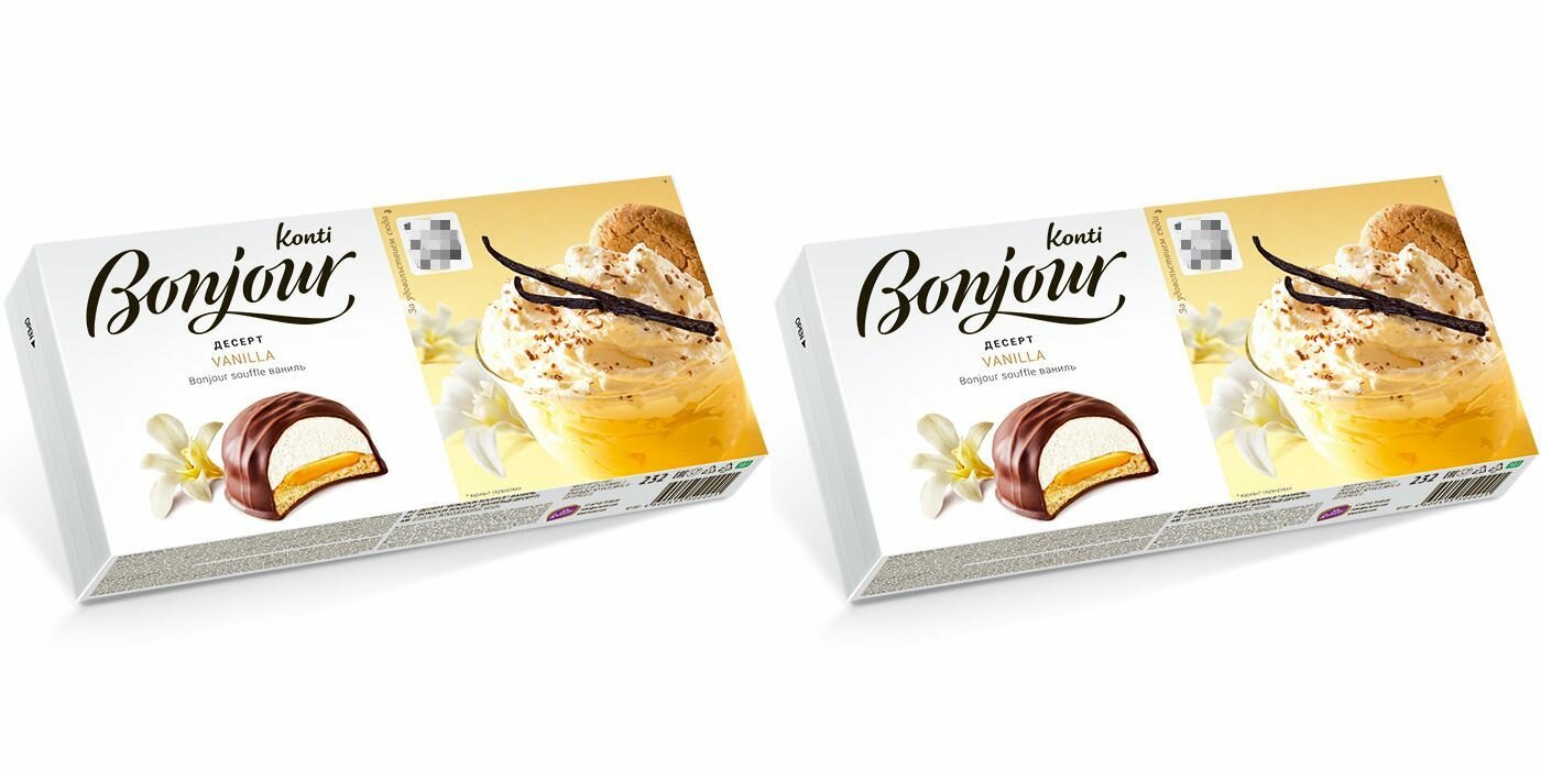 Konti Сложный десерт Бонжур Ваниль, 232 г, 2 уп