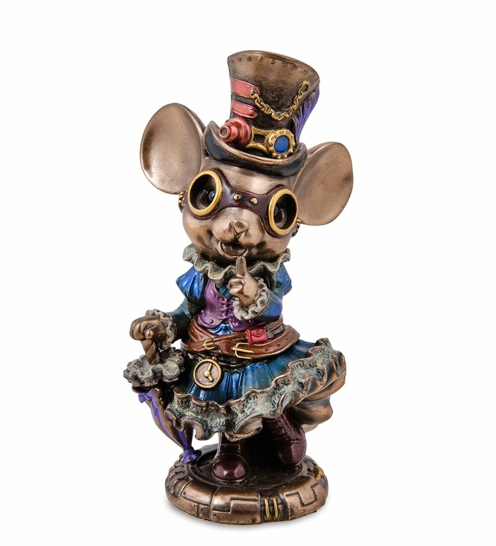 Фигурка в стиле Стимпанк 'Леди Мышь с зонтиком'
