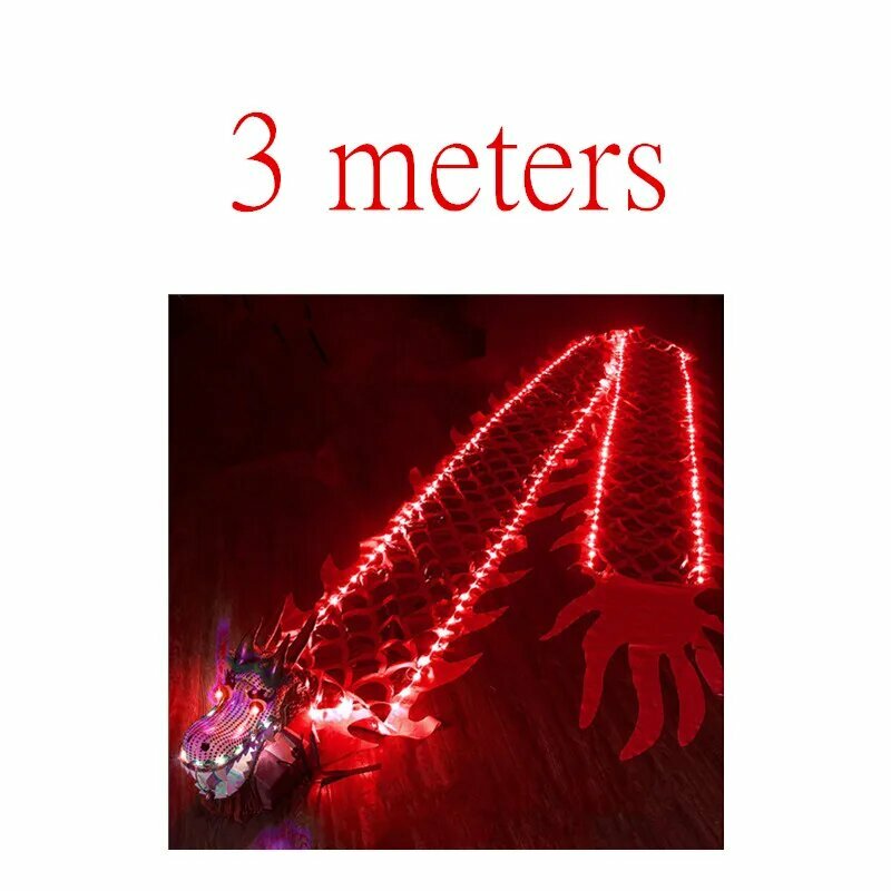 Детский светодиодный танцевальный костюм Dragon Dance red 3m