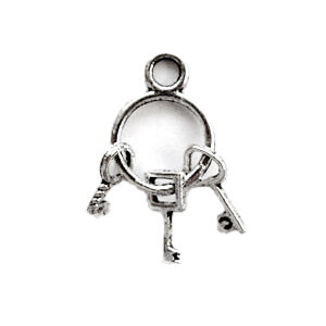 Подвеска, 27х12мм, подвижная, связка ключей, базовый материал - цинковый сплав, стиль тибетское серебро, 2 шт.