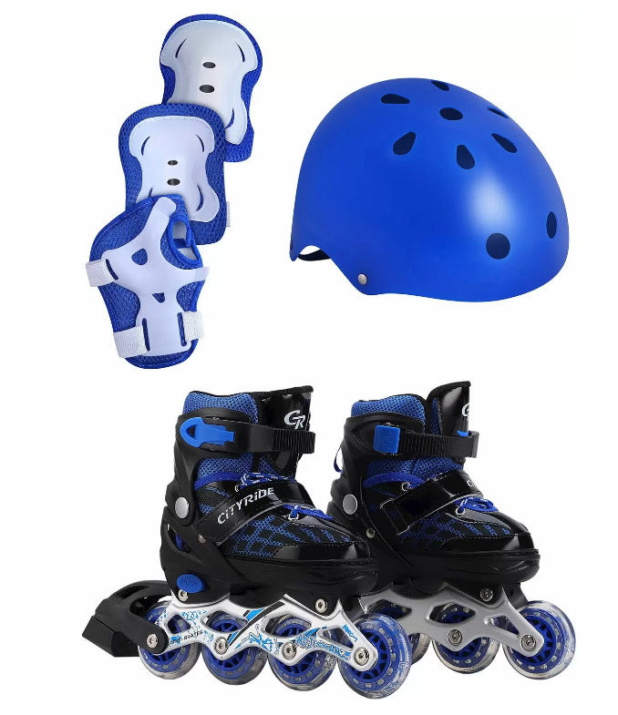 Комплект "CITY-RIDE" JB0210516 (ролики, защита, шлем, конусы 5 шт), передне колесо со св