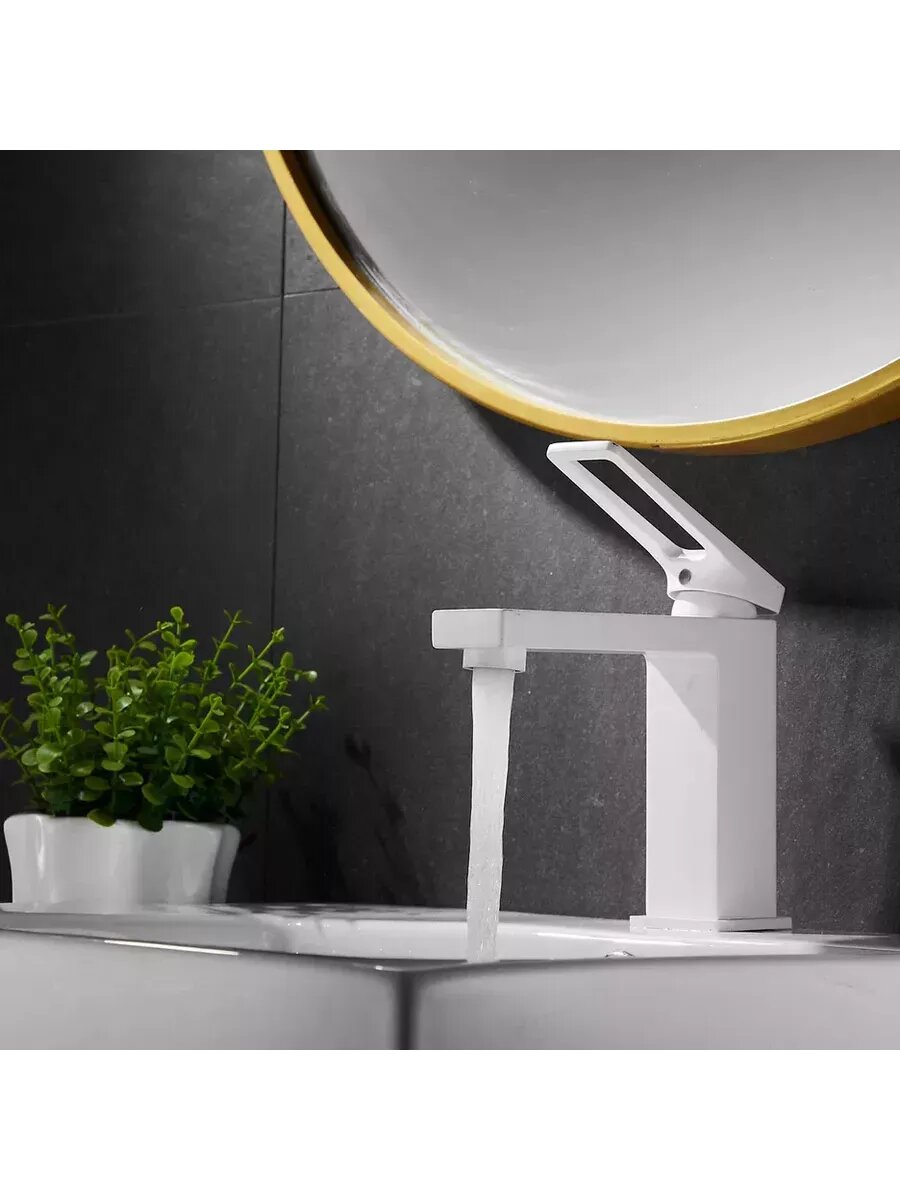 Смеситель для раковины S6801C белый