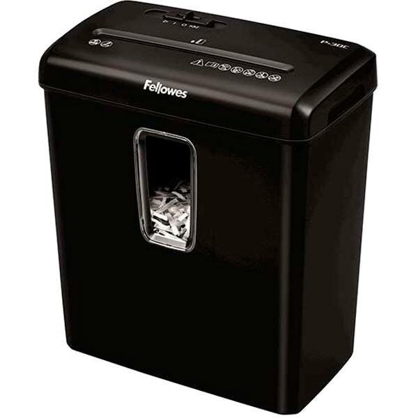 Уничтожитель бумаг Fellowes P-30C (FS-60081) перекрестная резка до 6 листов (4x34мм) секретность P-4, корзина 15 литров