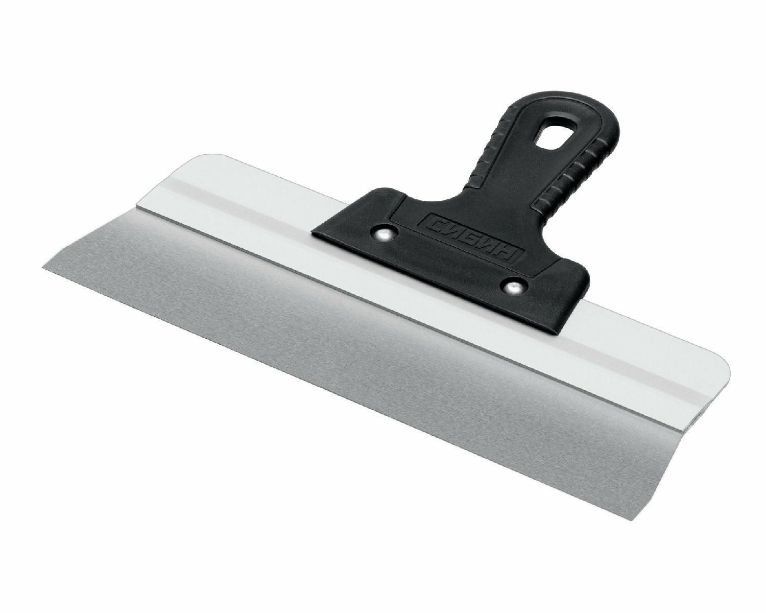 Шпатель фасадный СИБИН 300 мм усиленный нержавеющая сталь алюминиевая направляющая однокомпонентная ручка для нанесения и выравнивания смесей