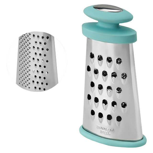 ATMOSPHERE Azure терка 2-х гранная из нержавеющей стали и пластика 8х4,1х15,7см