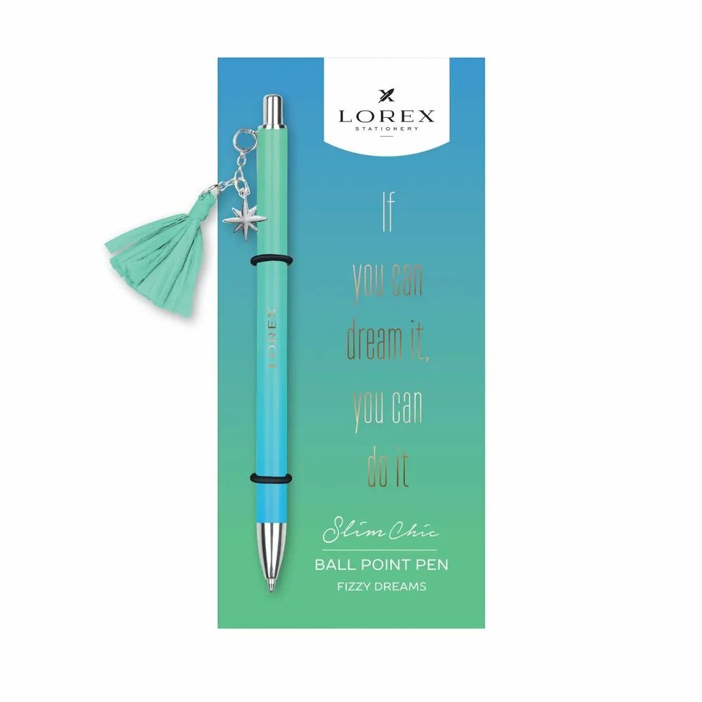 LOREX Ручка шариковая подарочная Slim Chic Fizzy Dreams синий, корпус металл, 0,7 мм