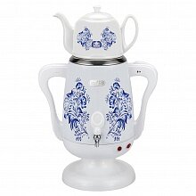 Самовар эл. металл MAXTRONIC MAX-HD2511-1, белый "гжель"