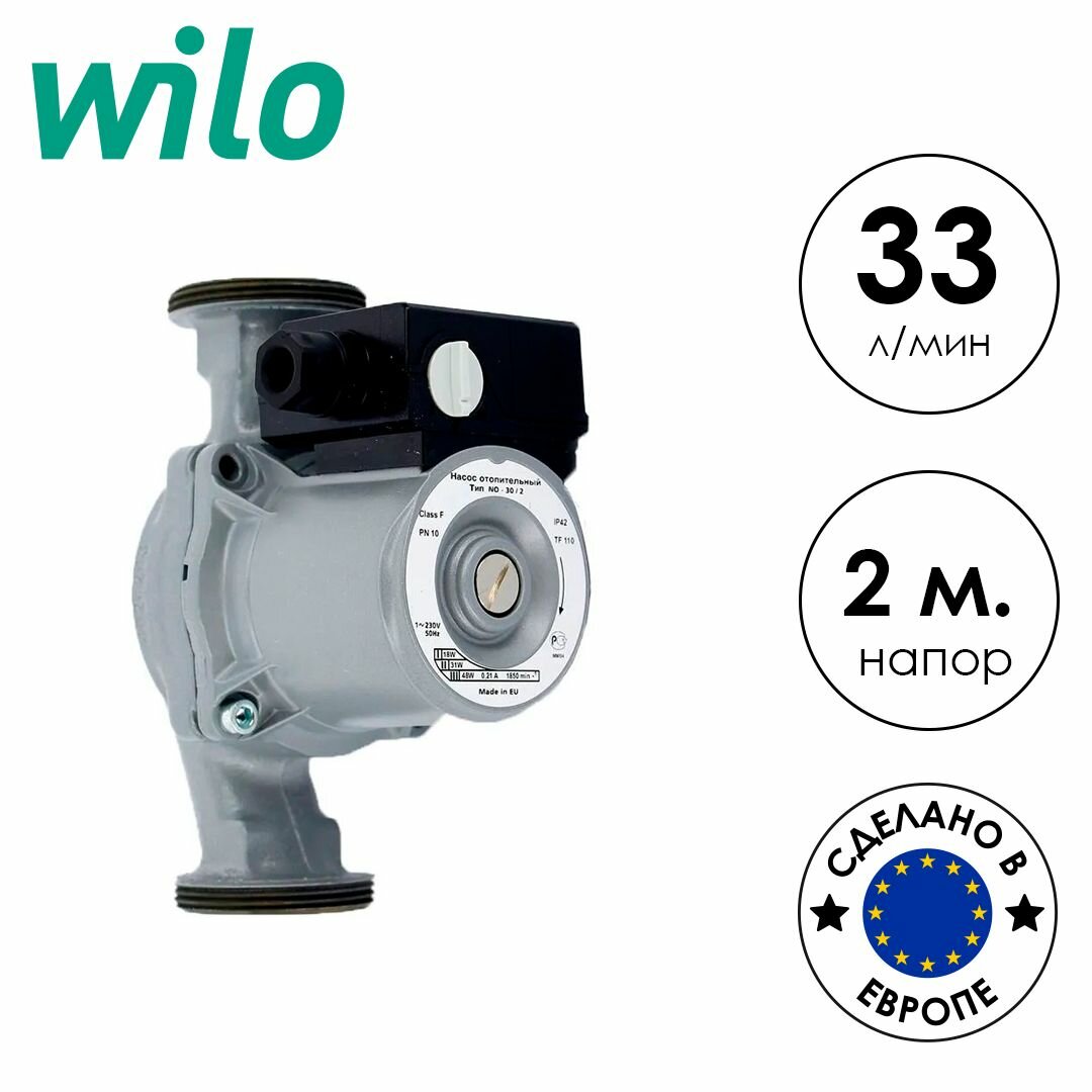 Циркуляционный насос WILO NO 30/2 - 180 (4154021), без гаек