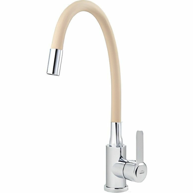Смеситель для кухни VIKO V-4437 с бежевым гибким изливом O35 с гайкой