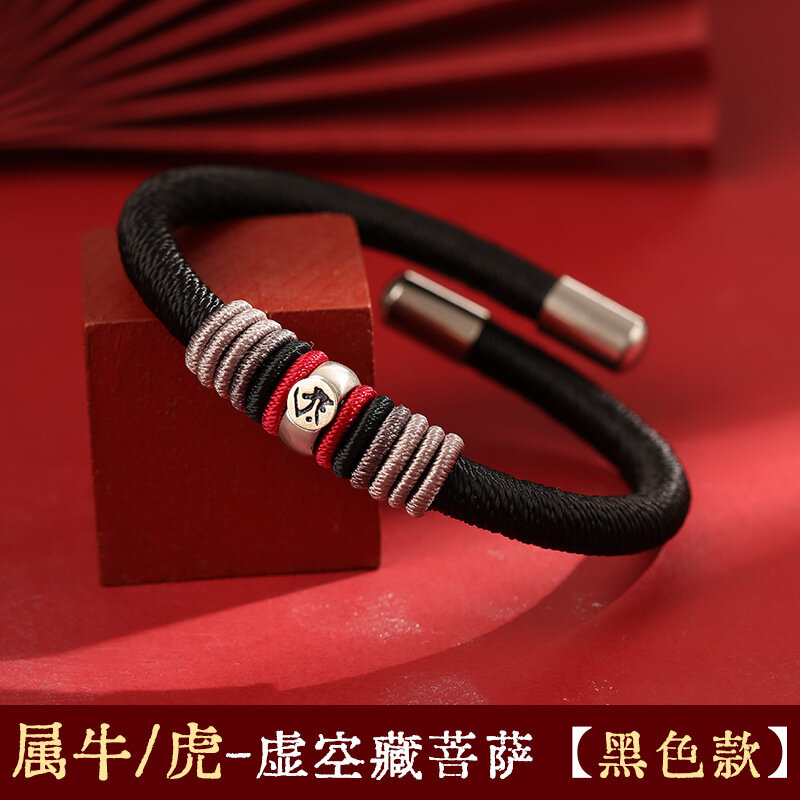 Браслет с узлом дракона, Запретный город, Новый год рождения, Будда, Год змеи, Зодиакальный браслет-хранитель, S925 стерлинговое серебро, ручной работы, плетеный браслет для мужчин