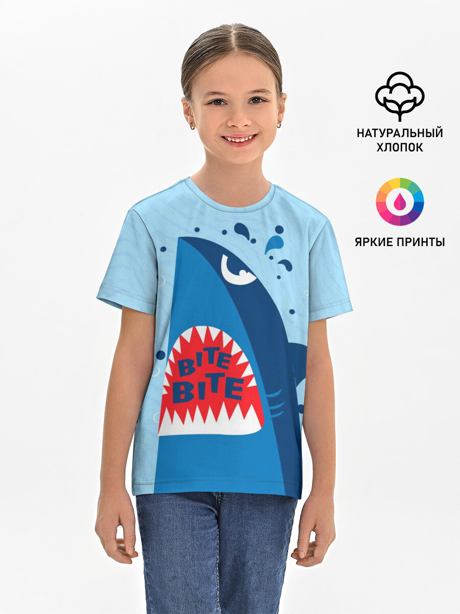 Футболка хлопковая детская Акула bite