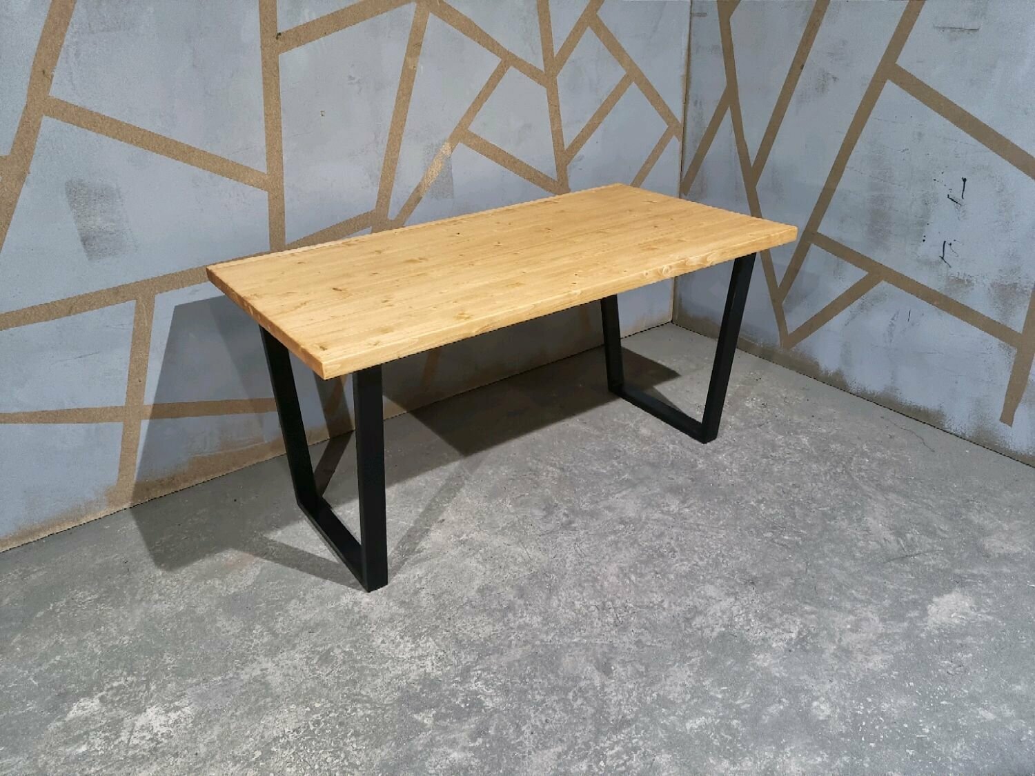 Стол "EasyLOFT" в стиле лофт, обеденный, массив дуба, 170х80х75 см.