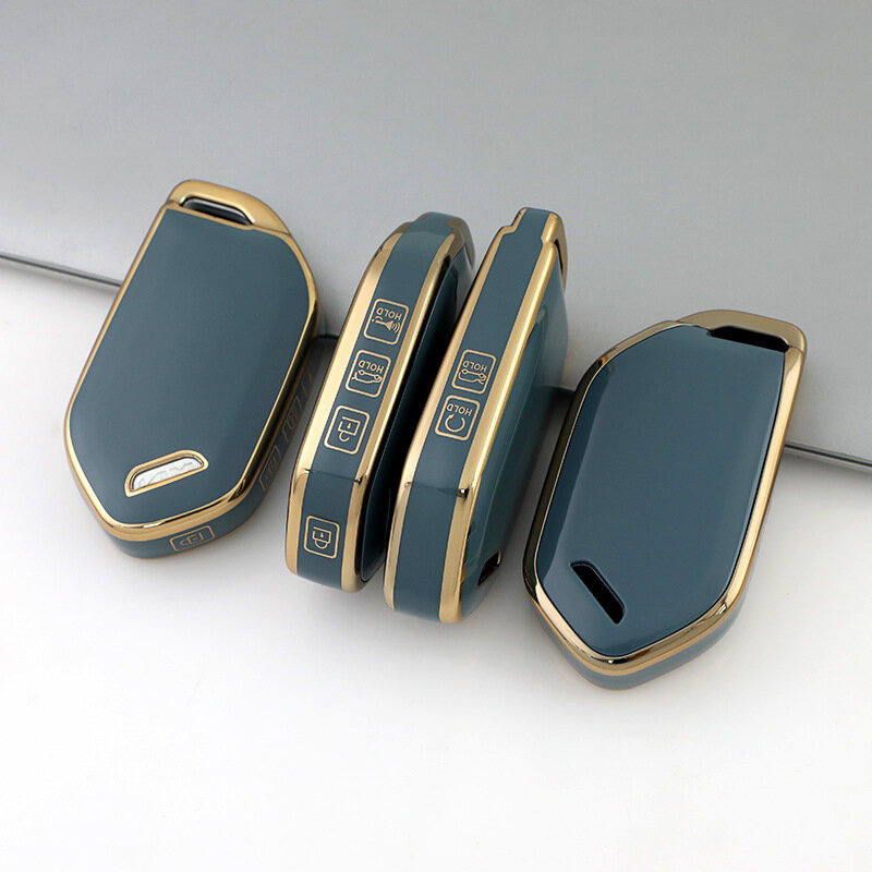 Брелок для ключей, для Kia EV9, чехол из ТПУ, цвет бабушкин серый