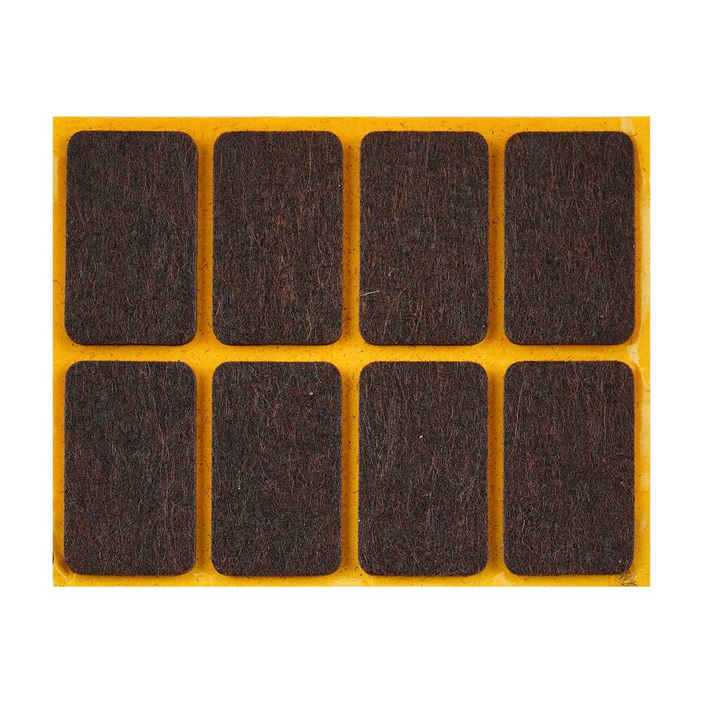 Подпятники фетровые FIXBERG самоклеящиеся 22х36 мм коричневые 8 шт