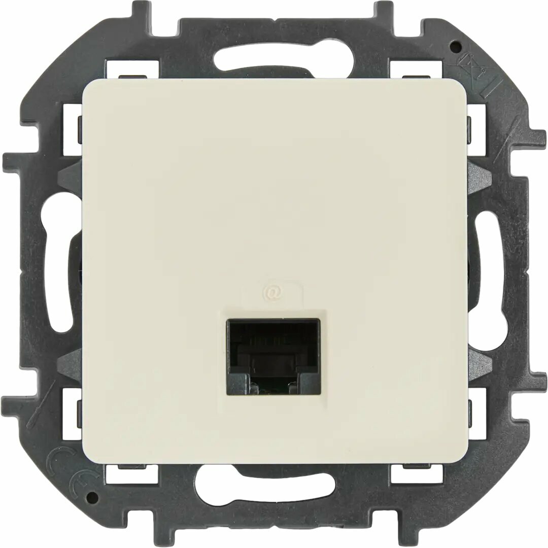 Розетка встраиваемая Lexman Lilian RJ45 UTP cat 5e без заземления цвет слоновая кость