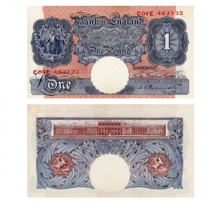 1 фунт 1940 Великобритания, банк Англии, сувенирная копия, банкноты и купюры редкие коллекционные