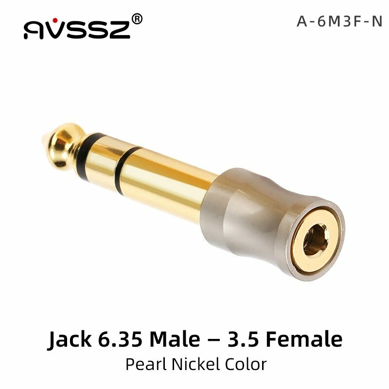 Переходник 6.35 мм (Male) - 3.5 мм (Female) Pearl Nickel