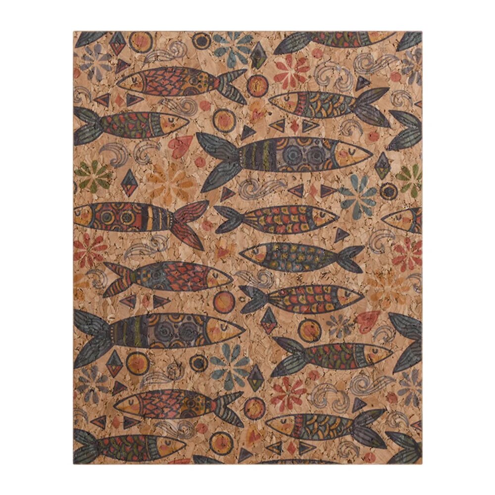 Синтетическая пробковая ткань Findohope для рукоделия Коричневый, 7.8in x 47in, Fish