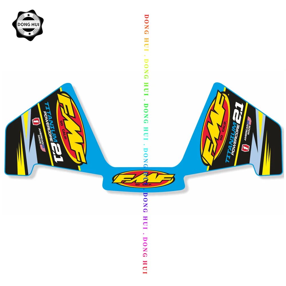 Наклейки FMF на выхлопную трубу мотоцикла, модифицированные наклейки на выхлопную трубу для езды по бездорожью и горному мотоциклу, водонепроницаемые и устойчивые к царапинам F, Longest edge 15CM