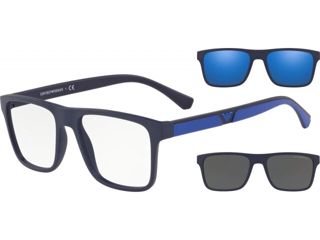 Оправа с солнцезащитными клипонами Emporio Armani EA4115 57591W Matte Dark Blue (EA4115 57591W)