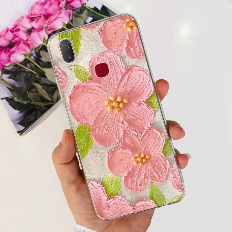 Розовый чехол Vivo Y11 из ТПУ, Цвет: 754