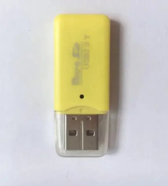 USB кардридер Micro SD для Windows yellow