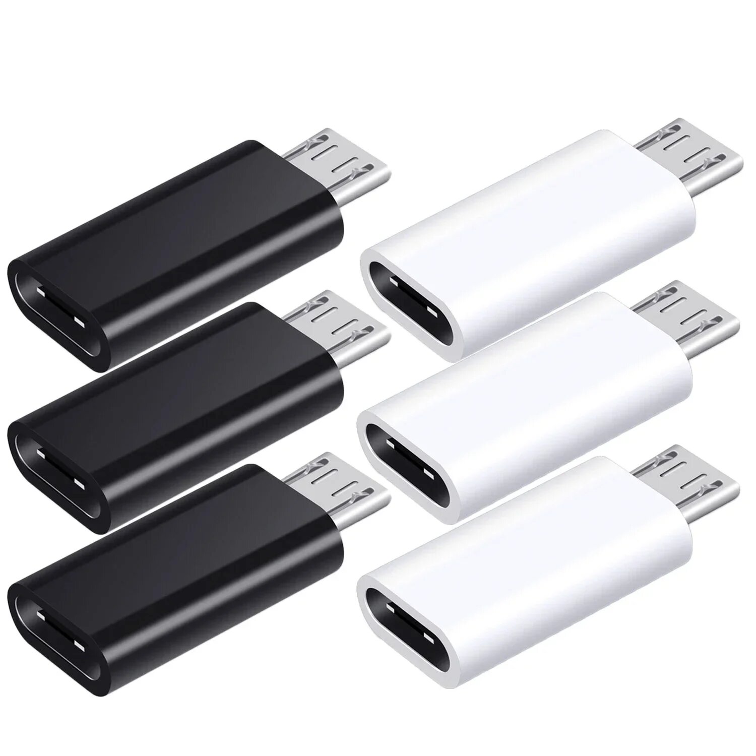 Адаптер USB-C на Micro USB, 6 шт. (Цвета в ассортименте)