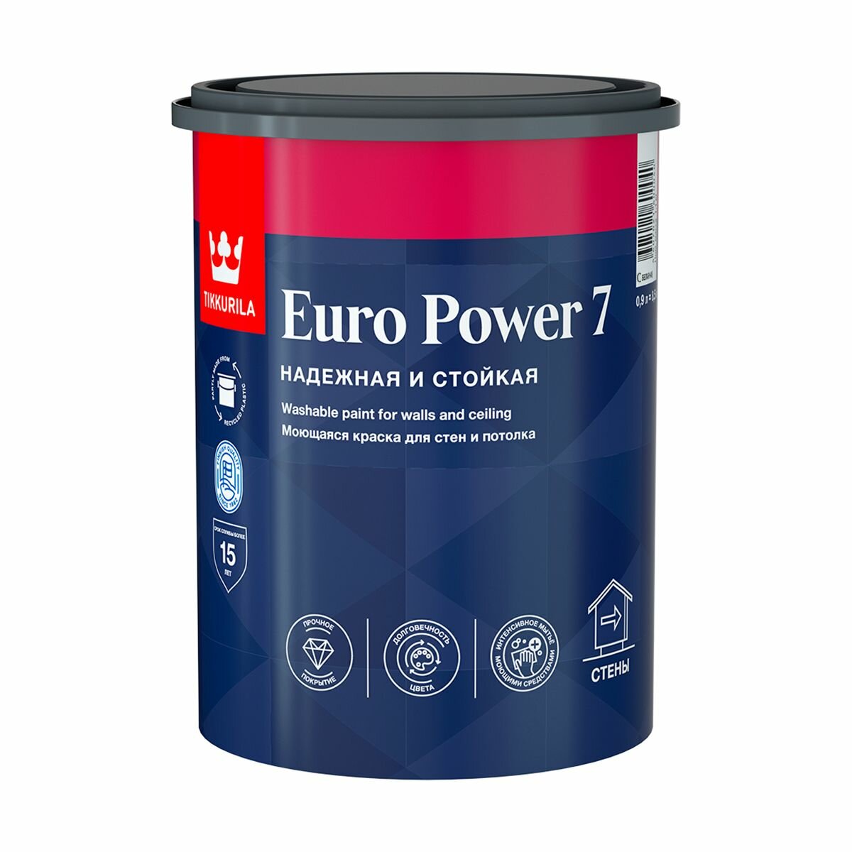 Интерьерная краска для стен и потолков, база С, 0,9 л TIKKURILA EURO POWER 7