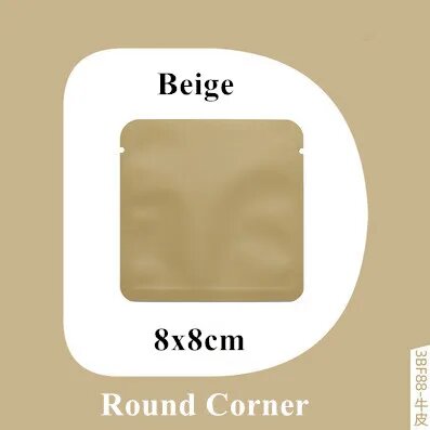 Бежевые пакеты Round Corner 8x8см, 100шт